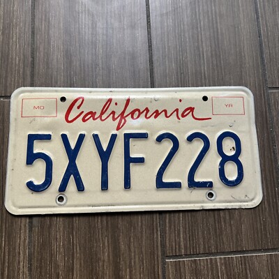Vintage California License Plate 5XYF228 | eBay