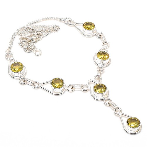 Citrine Gemstone 925 Sterling Silver Jewelry Necklace 18" e170 | eBay.de