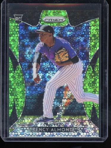 2019 Prizm YENCY ALMONTE Green Circles Baseball card #/199 COLORADO ...
