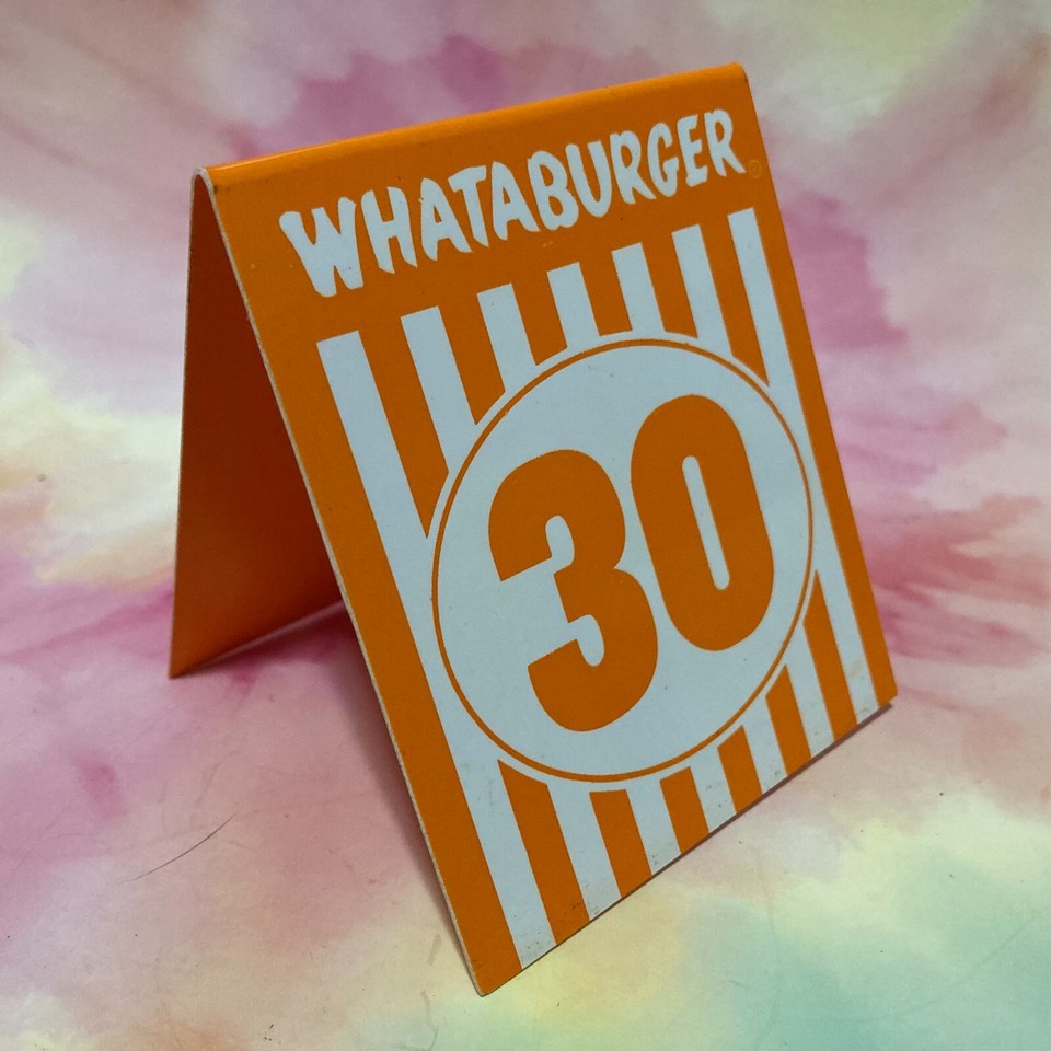 Whataburger Table Tent #'s You Pick The Number No Limit $5 Flat Rate ...