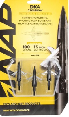 New NAP DK4 CrossBow 100 Grain 3 Pack Broadheads 60-DKX100 | eBay