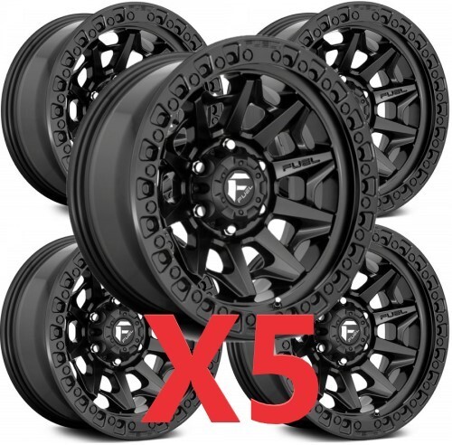 FUEL COVERT MATTE BLACK BLACK WHEELS RIMS 17X9 5 SET D694 FITS JEEP ...