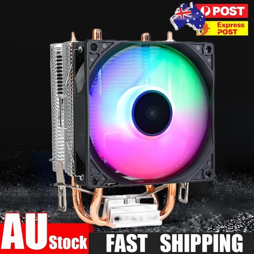 RGB Cooling Fan Radiator 2 Heat Pipe 9cm CPU Cooling Radiator Mute for ...