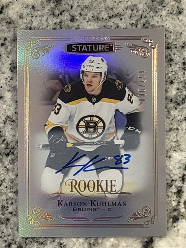 Karson Kuhlman 2019/20 UD Stature Numbered 080/199 Rookie Auto Card | eBay