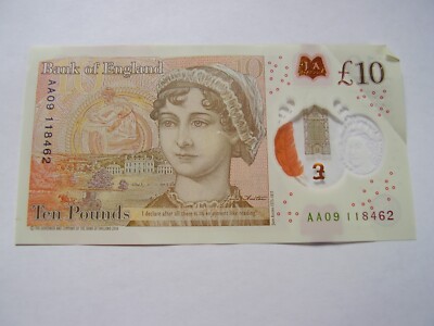 AA09 Bank Of England £10 Ten Pound Note THE QUEEN Plastic/Polymer AA09 ...