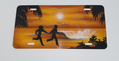 CUSTOM PERSONALIZED LICENSE PLATE AUTO TAG WITH COUPLE RUNNING AT THE ...