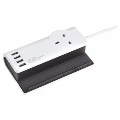 SMJ Electrical SDESKT Desktop Charging Station with USB - Black/White ...