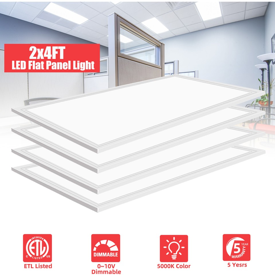 2x4 LED Ceiling Light, 75Watt Flat Ultra-Slim Dimmable Edge Lit LED ...