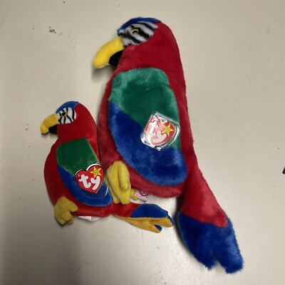 TY JABBER PARROT BEANIE BUDDY Buddie New with Tag Protector & Regular ...
