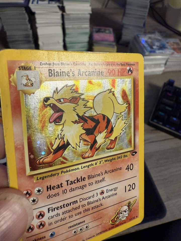 Pokémon TCG Blaine's Arcanine Gym Challenge 1/132 Holo Unlimited Rare ...