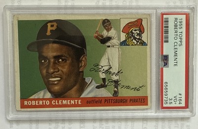 Roberto Clemente Pirates 1955 Topps RC #164 PSA 3.5 VG+ centered ...