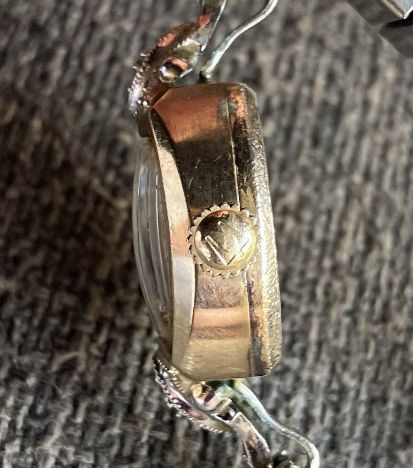 Vintage 10k RGP Bulova Ladies Watch, Stretch Band, Diamonds, NOT ...