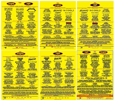READING LEEDS FESTIVAL LINE-UP 2008 2009 2010 2011 - mini poster ...