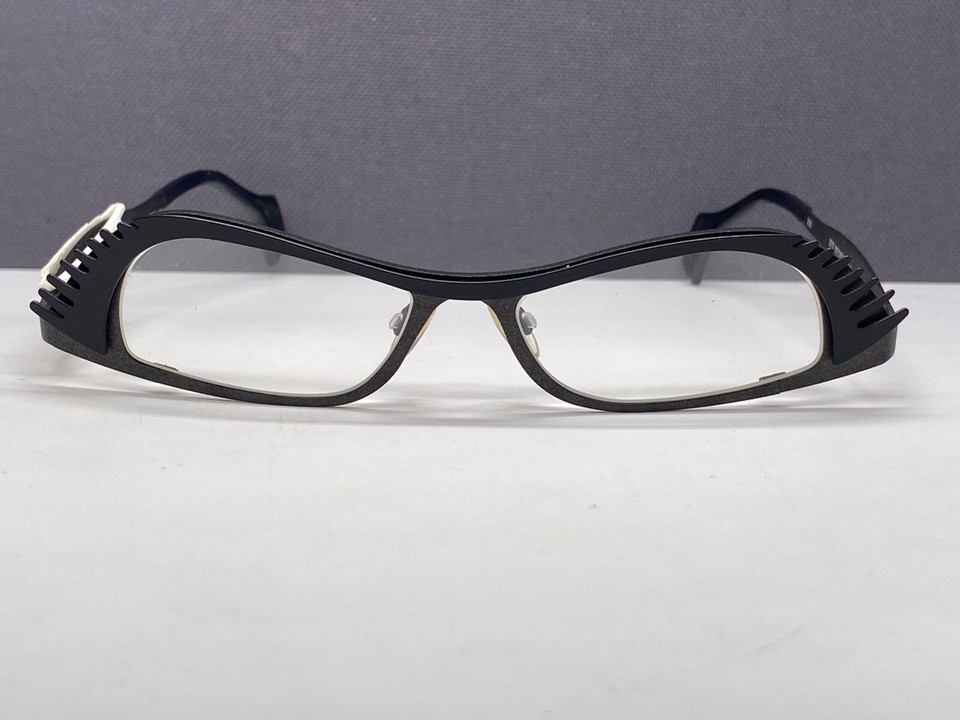 THEO Eyeglasses Frames woman Black Grey Angular Pure Titan Qz Eye ...