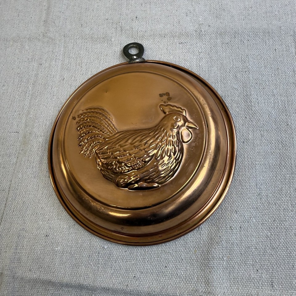 VTG Set of 3 Copper Molds Country Farmhouse Kitchen Décor Rooster ...