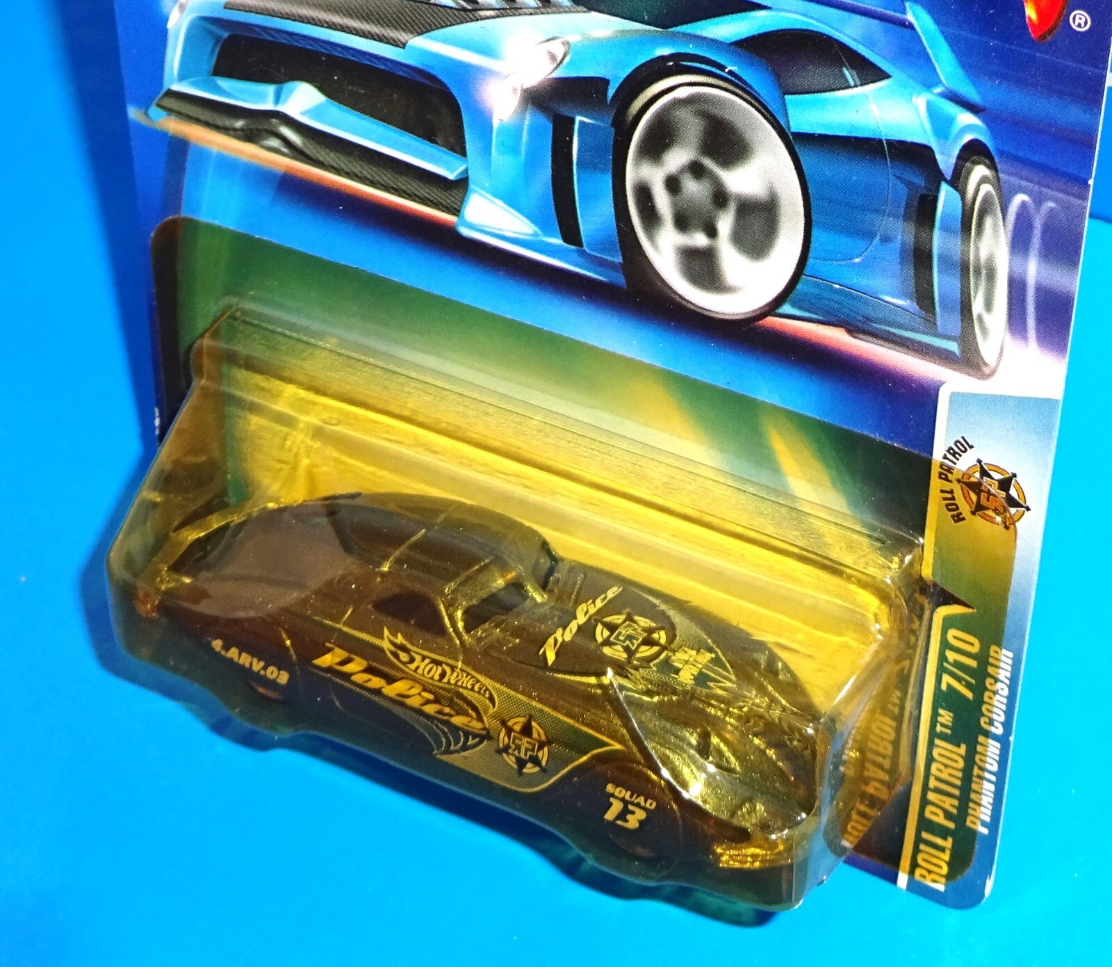 Hot Wheels 2003 Roll Patrol Series #181 Phantom Corsair Blue Police ...