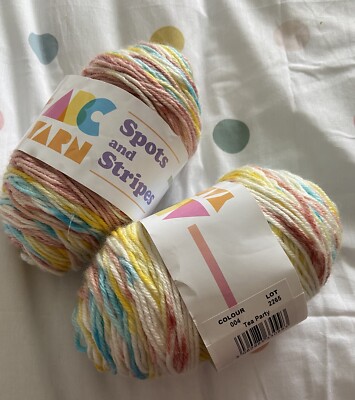 ABC Yarn Spots and Stripes DK Shade: Tea Party Bundle Of 2 Balls | eBay UK