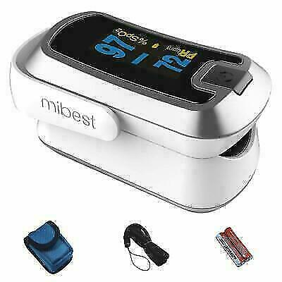 mibest Dual Color OLED Finger Pulse Oximeter with Batteries - Silver ...