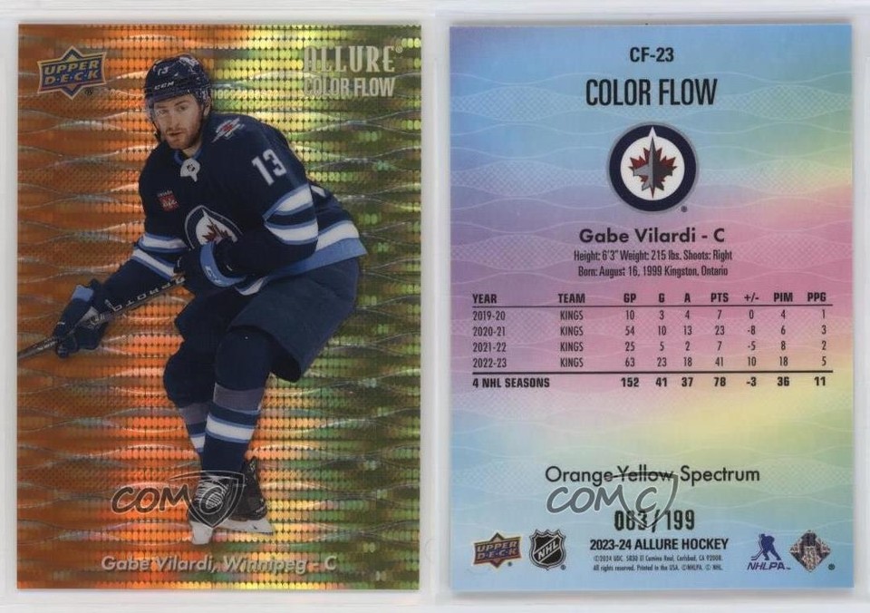 2023 Upper Deck Allure Color Flow Orange Yellow Spectrum 63/199 Gabe ...