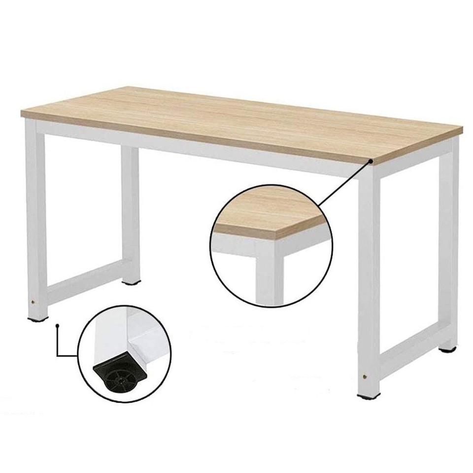 Heavy Duty 120cm Office Desk MDF Desktop Metal Frame Workstation Table ...