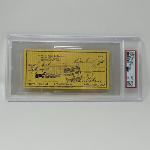 Dodgers Carl Erskine PSA/DNA Autographed Hand Written Signed Personal ...