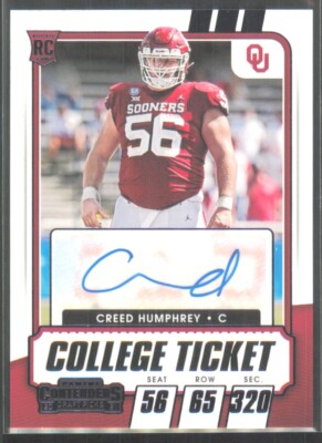 2021 Panini Contenders Draft Picks Purple Creed Humphrey Rookie Auto ...