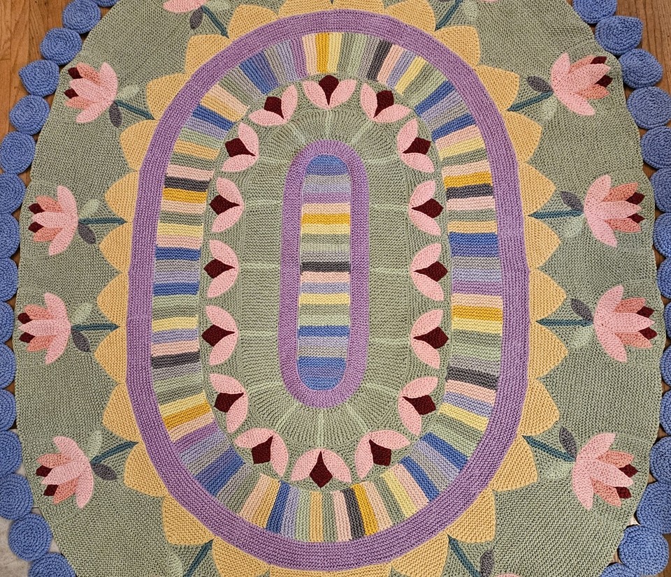 Judi Boisson Rug American Country Lotus Pond ~ Brand New 101.25"L X 78 ...