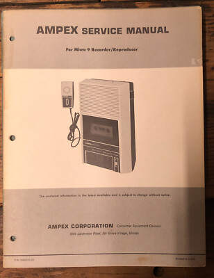 Ampex Micro 9 Cassette Service Manual *Original* | eBay