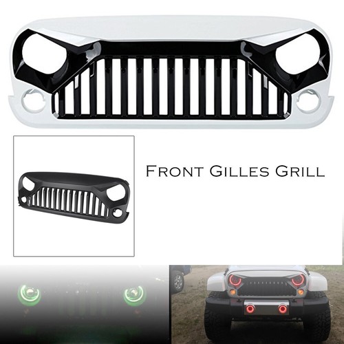 Car Front Angry Grill Grille for Jeep Wrangler JK Rubicon Sahara Sport ...