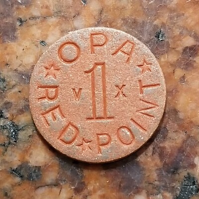 1942-45 OPA RED POINT (V-X) WW2 US RATION TOKEN - #B2045 | eBay