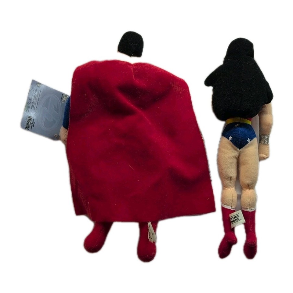 JUSTICE LEAGUE WONDER WOMAN & SUPERMAN PLUSH CARTOON NETWORK TOY WORKS ...