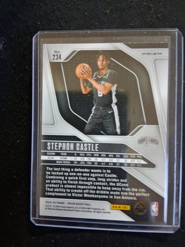 Stephon Castle Spurs 2024-25 Panini Prizm Pink Ice Prizm Rookie Card ...
