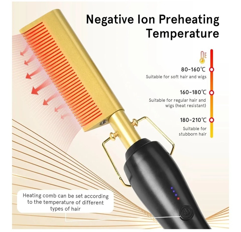 Electric Hot Comb Hair Straightener, Electric Straightening Comb for ...