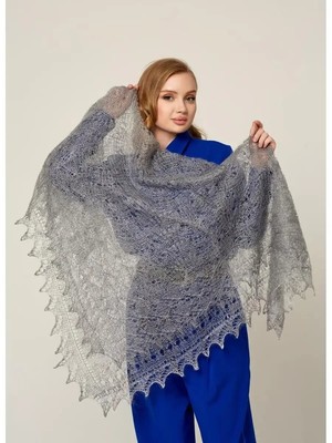 Russian Orenburg Gray Angora's shawl,goat down, wrap, goat down, downy ...