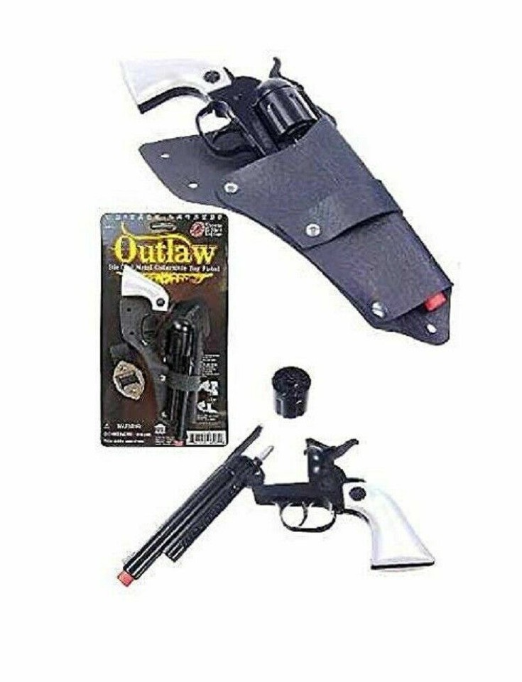 Outlaw Die-Cast Cap Gun Toy Pistol Cowboy Pearl Colt 45 Revolver ...