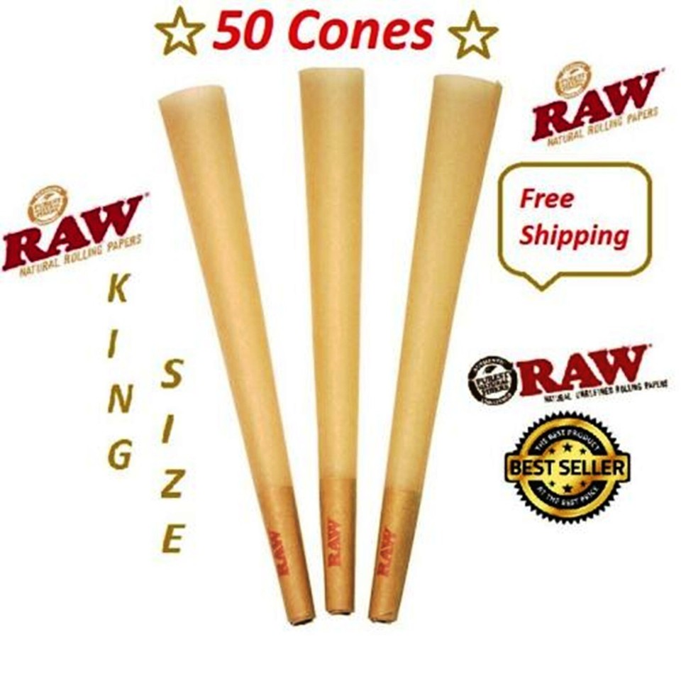 Authentic Raw King Size pre rolled Cone W/ Filter 25 / 50 / 100 200 300 ...