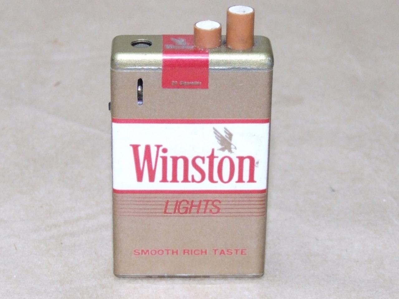 80s Advertising Lighter Winston Lights Cigarette Pack NON-REFILLABLE ...