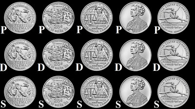 2023 P, D, S American Women Quarters 15 Complete Set US Mint | eBay