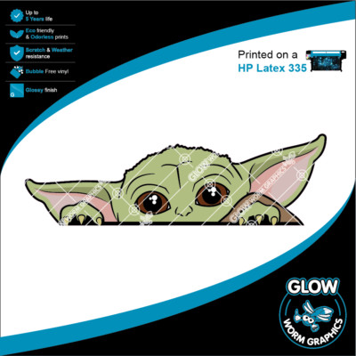 STAR WARS Baby Yoda Grogu Car Van Funny Cute The Mandalorian Sticker ...
