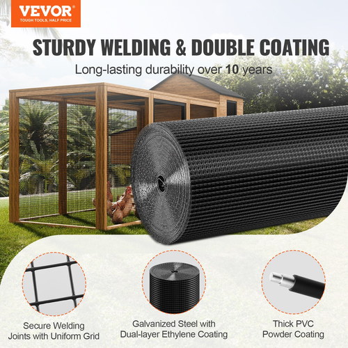 Hardware Cloth, 36'' x 100' Galvanized Wire Mesh Roll, 19 Gauge Chicken ...
