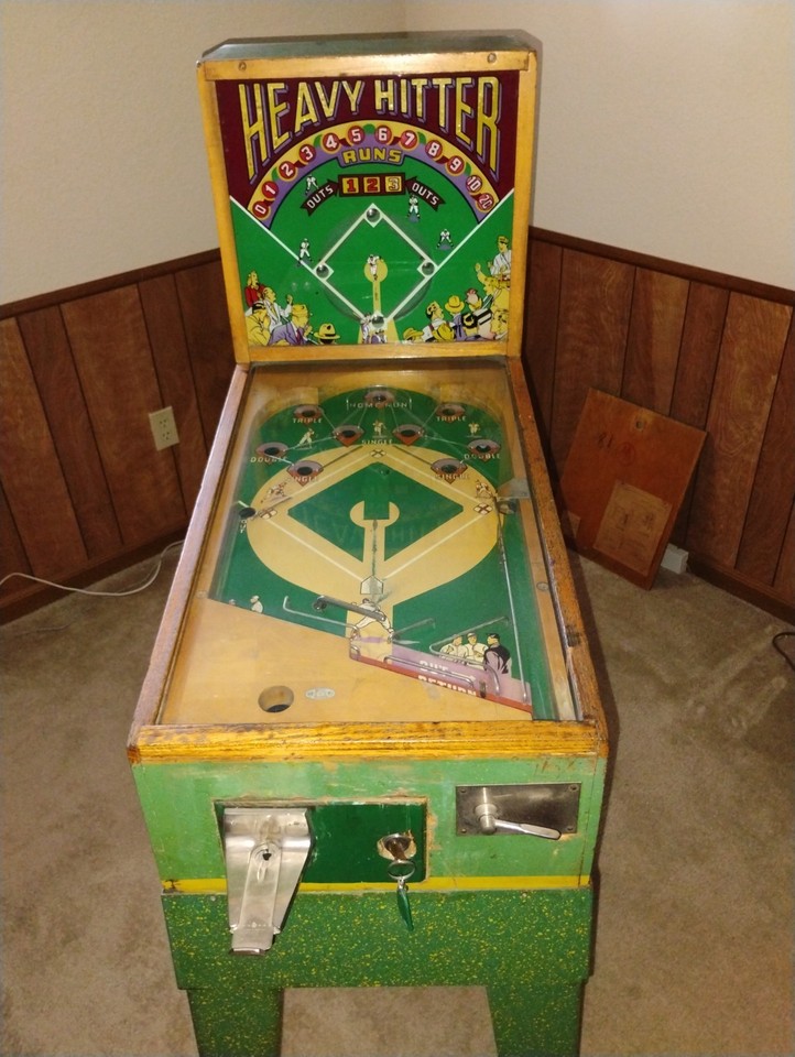 Heavy Hitter 1947 Bally Pitch N Bat Baseball Game RARE Vintage Pinball ...