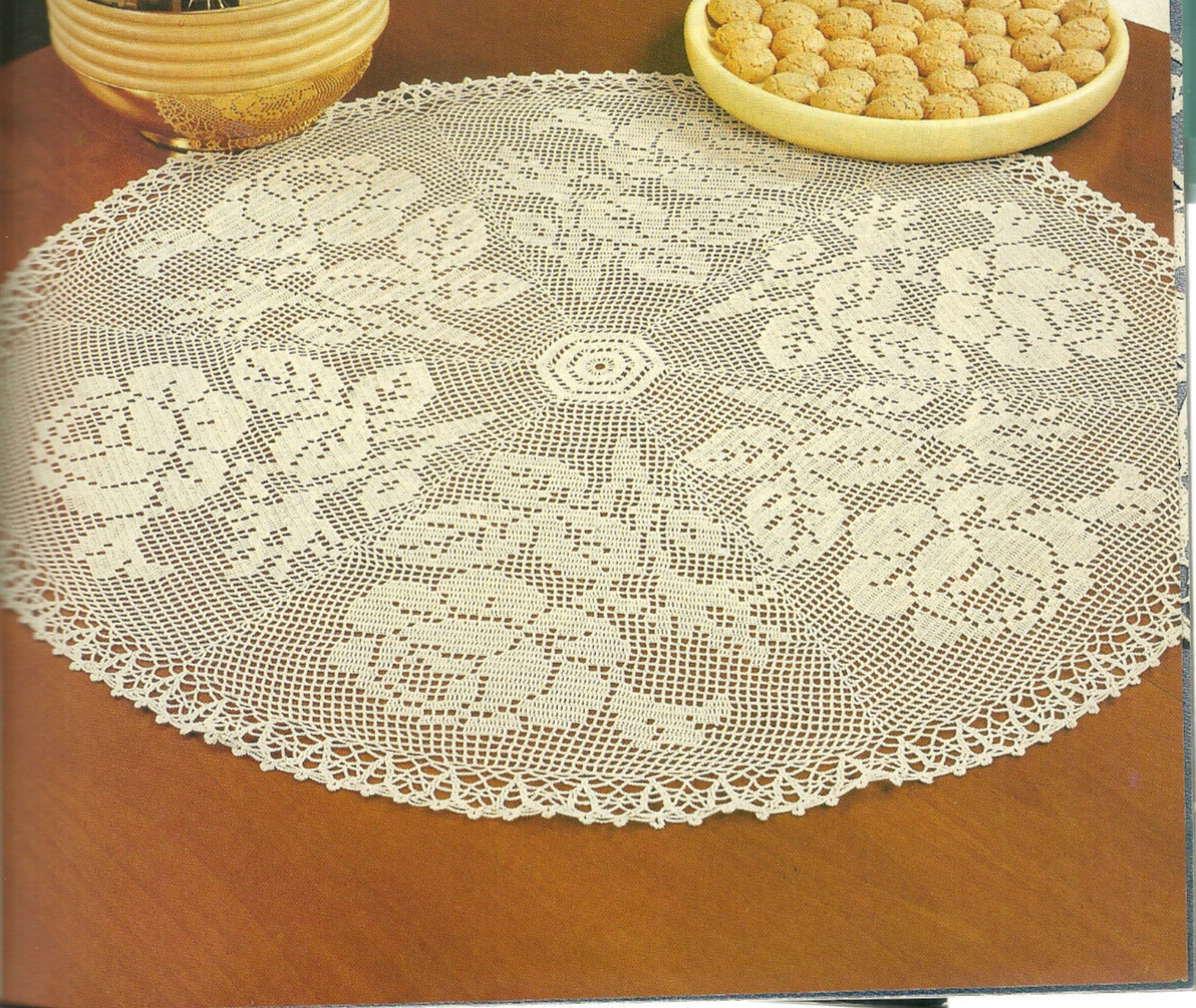 Crochet Rose Doily Pattern Antique Rose Doily Crochet Pattern By