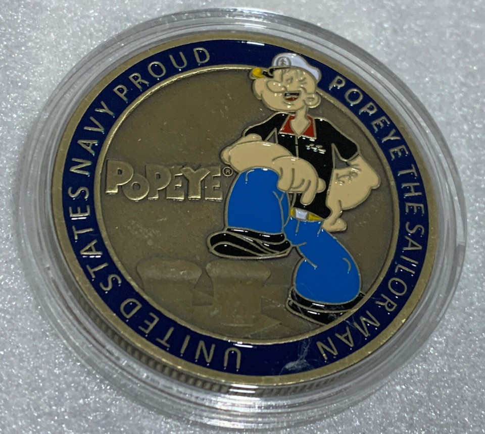 * RARE U.S. NAVY POPEYE THE SAILOR MAN CHALLENGE COIN US Navy Proud | eBay
