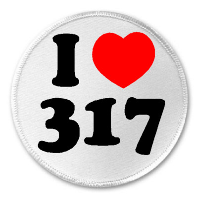 I Love 317-3" Sew/Iron On Patch Area Code Born Raised Pride ...