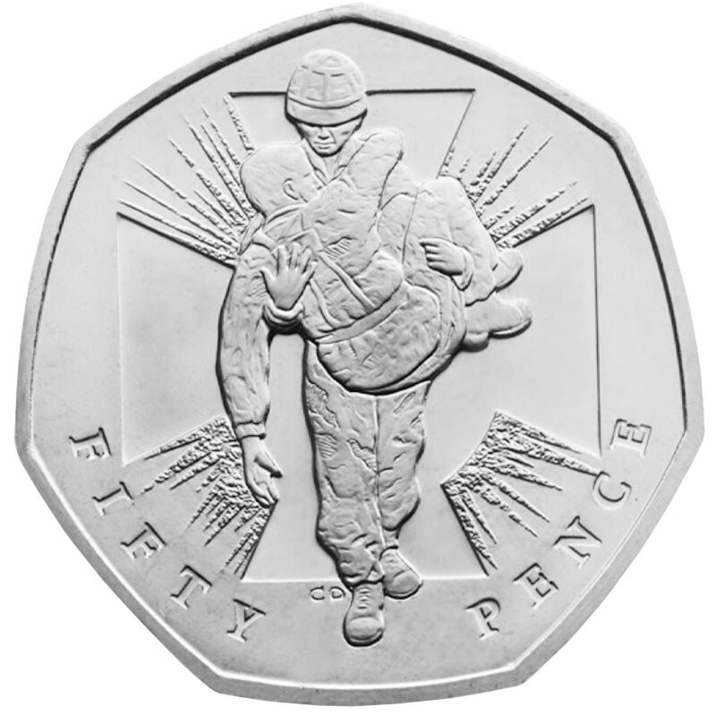 2006 Victoria Cross Heroic Acts Wounded Soldier 50P Fifty Pence UK Coin ...