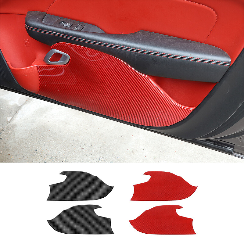 Soft Carbon Fiber Interior Door Anti-kick Panel Cover for Dodge ...