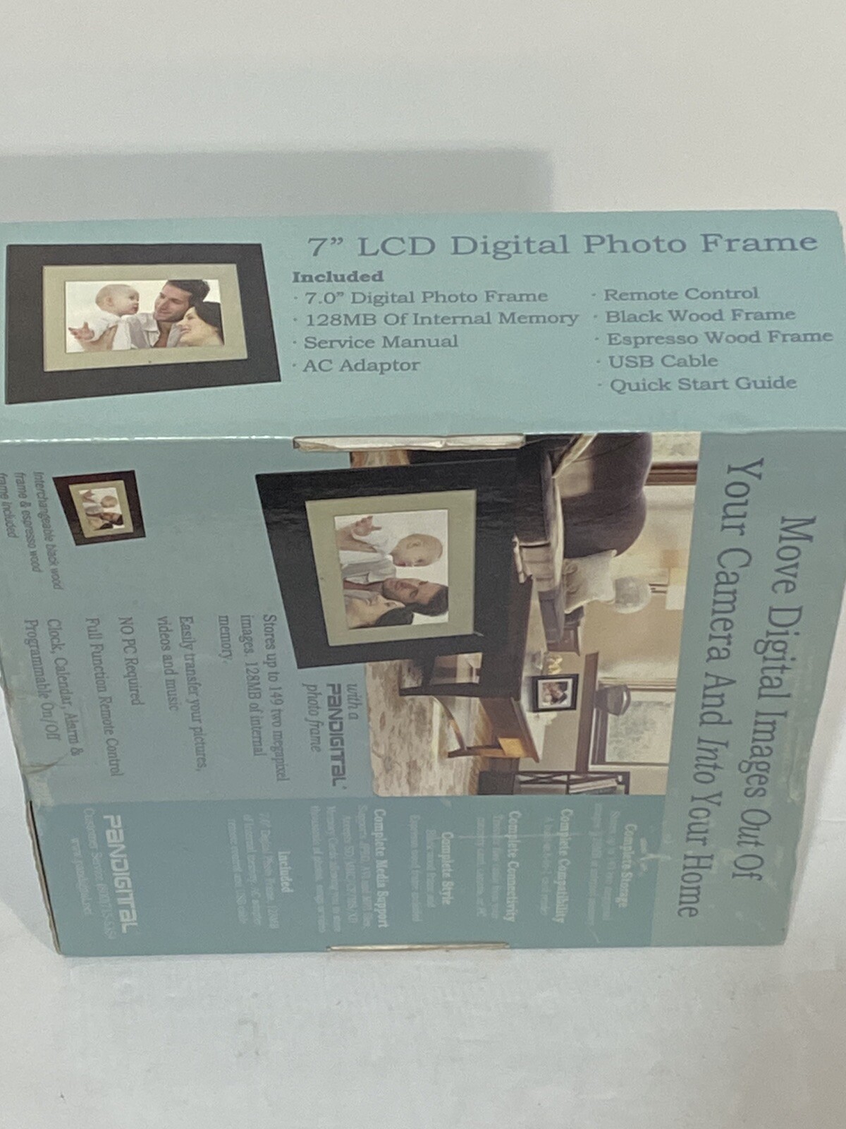 Pandigital 7 LCD Digital Photo Frame W 2 Frames Black Espresso for sale ...