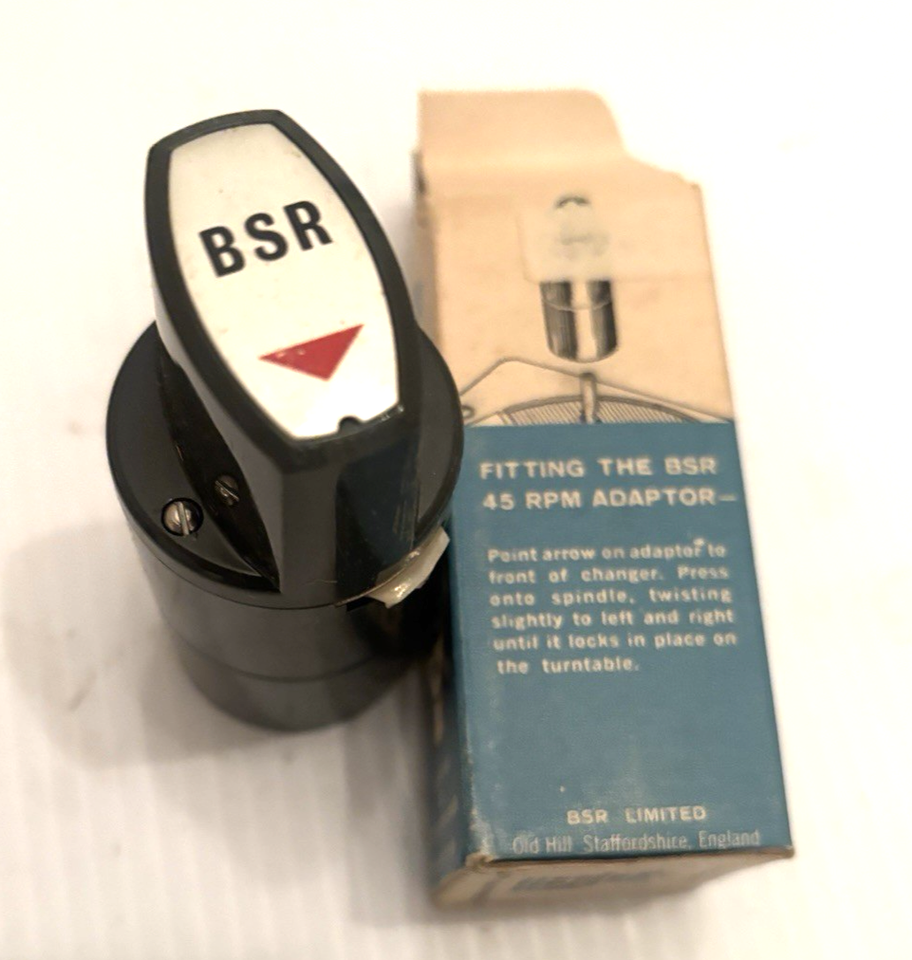 BSR 45 RPM VINYL RECORD CHANGER SPINDLE STACKING ADAPTER FOR UA15 420S ...