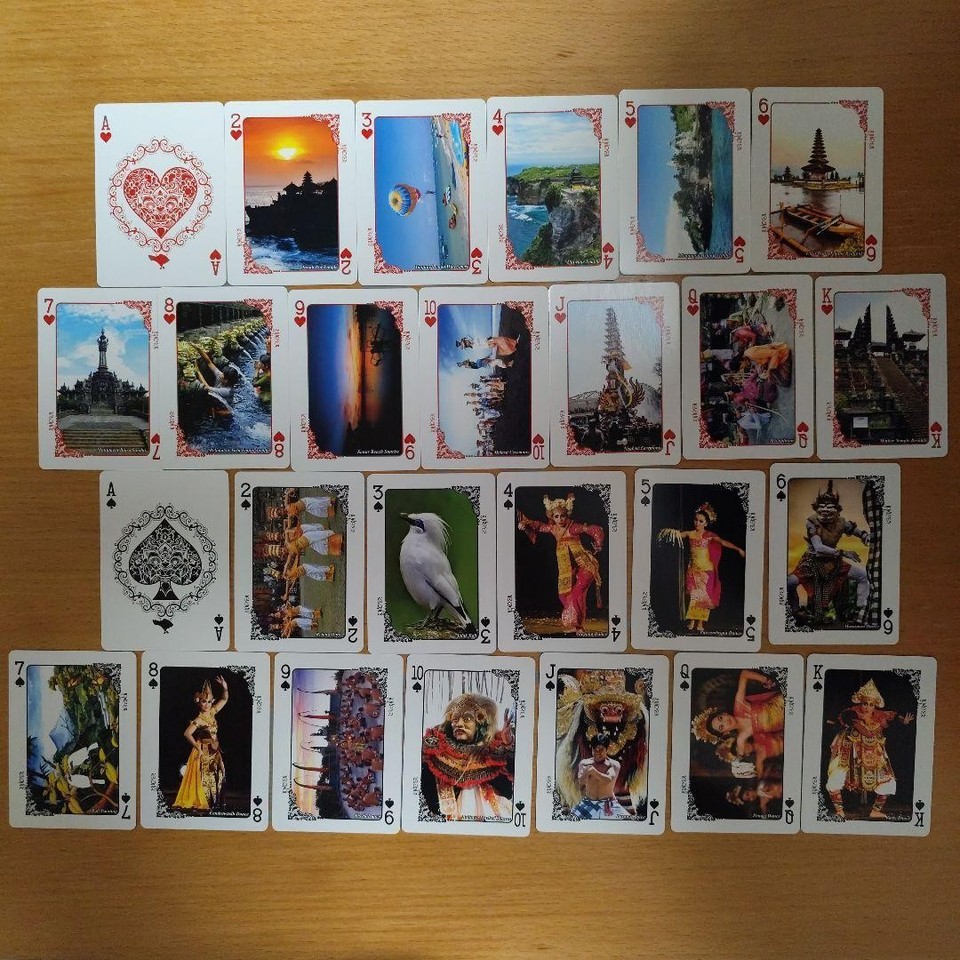 Bali Playing Cards Set with Unique Art & Jokers, Cultural Design, Used ...