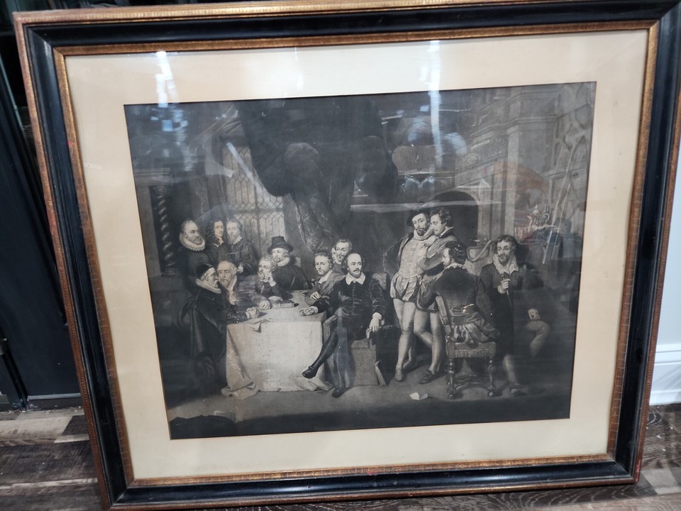 James Faed Engraving Titled Shakespeare And His Contemporaries | eBay